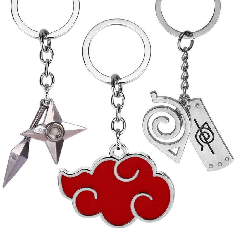 พวงกุญแจอะคริลิครูปการ์ตูน Anime Naruto Konoha Symbol Akatsuki Red ...
