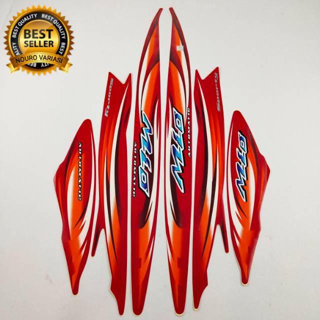 MERAH 2007 yamaha mio สติ๊กเกอร์แถบรถมอเตอร์ไซด์สีแดง รายชื่อร่างกาย ...