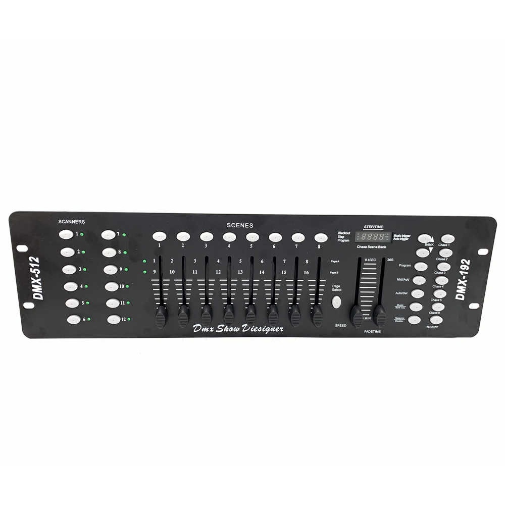 บอร์ดคุมไฟ บอร์ดคอนโทรลไฟ เวที แสงสี DMX192 DMX512 Scanner control console DMX-512CH For Stage ...