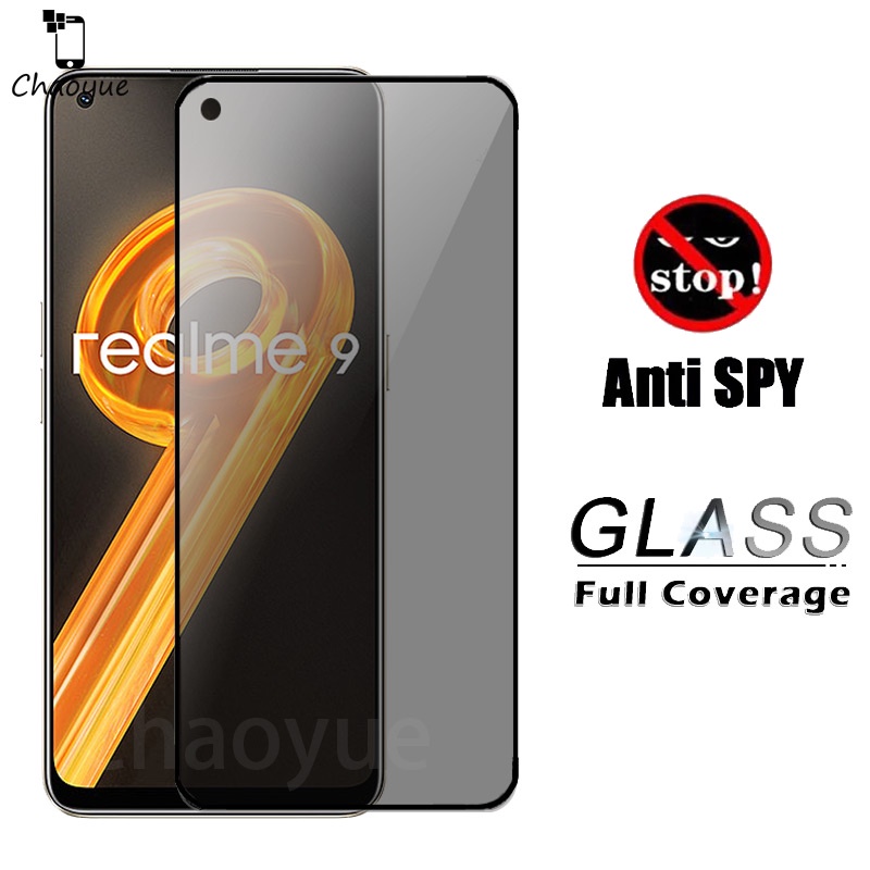 ฟิล์มกระจก เต็มจอ สำหรับ กันมองกันเสือก 9H รุ่น Realme 14 14T 14x 13 13+ 12 12+ 11 11x 10 9 8 7 ...