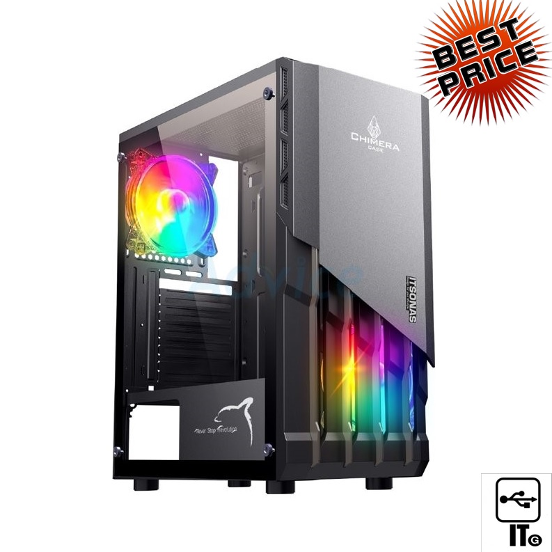 เคท ATX CASE (NP) ITSONAS CHIMERA TG (BLACK) เคสคอมพิวเตอร์ ประกัน 1Y ...