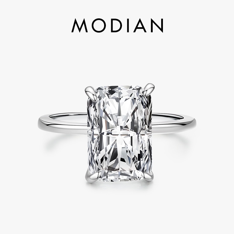Modian แหวนเงินแท้ 925 ทรงสี่เหลี่ยม สีใส หรูหรา เครื่องประดับ สําหรับ ...