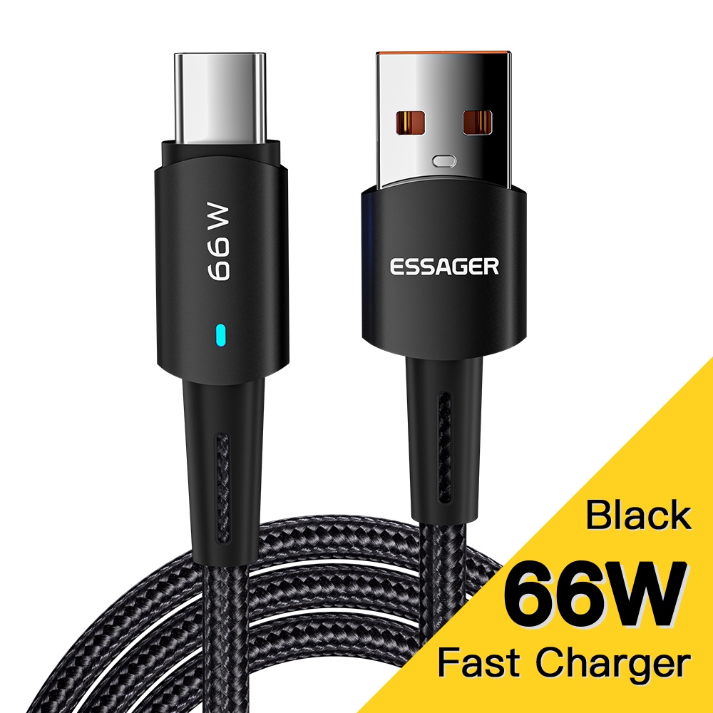 Essager 66W 6A สายชาร์จเร็วมาก USB Type C สายชาร์จข้อมูล สําหรับ Huawei OPPO | Shopee Thailand