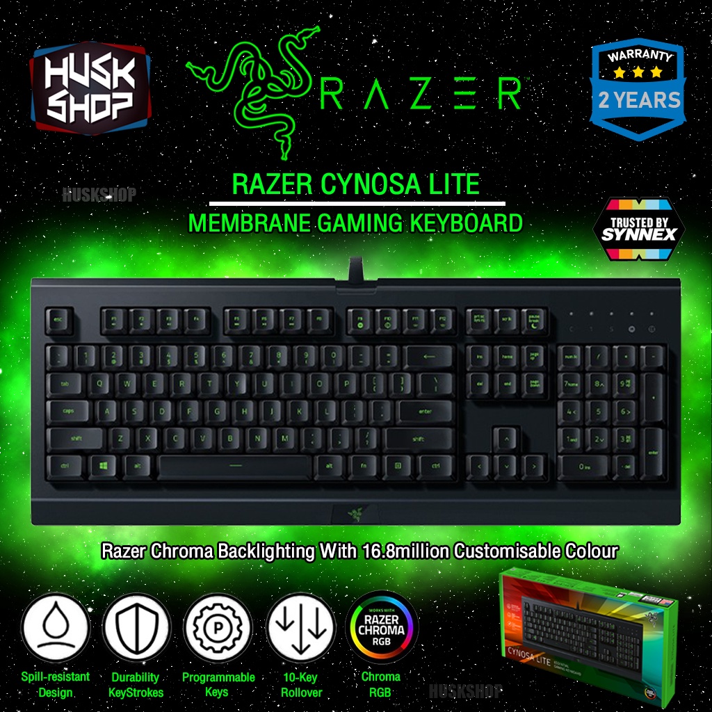 คีย์บอร์ดเกมมิ่ง Razer Cynosa Lite Membrane Keyboard คีย์บอร์ดมีไฟ ...