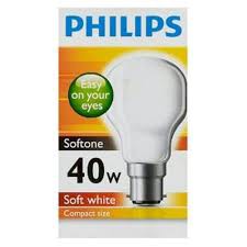 หลอดไฟฟ้า PHILIPS # Softone 40W ขั้วE27 (ขาวขุ่น)พร้อมขั้ว E27 | Shopee Thailand