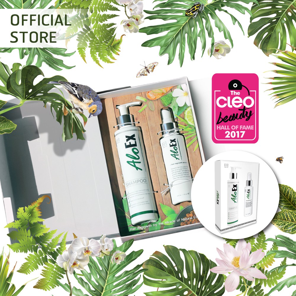 [เซตขายดี] AloEx Miracle Box Set เซตแชมพูและเซรั่มบำรุงเส้นผม ลดผมขาดร่วง สร้างผมใหม่ สำหรับผม ...