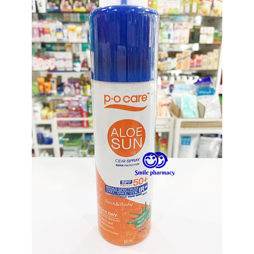 Exp.12/2021 P.O.CARE ALOE SUN SPRAY สเปรย์กันแดด SPF50+ PA++++ 90 มล. ...