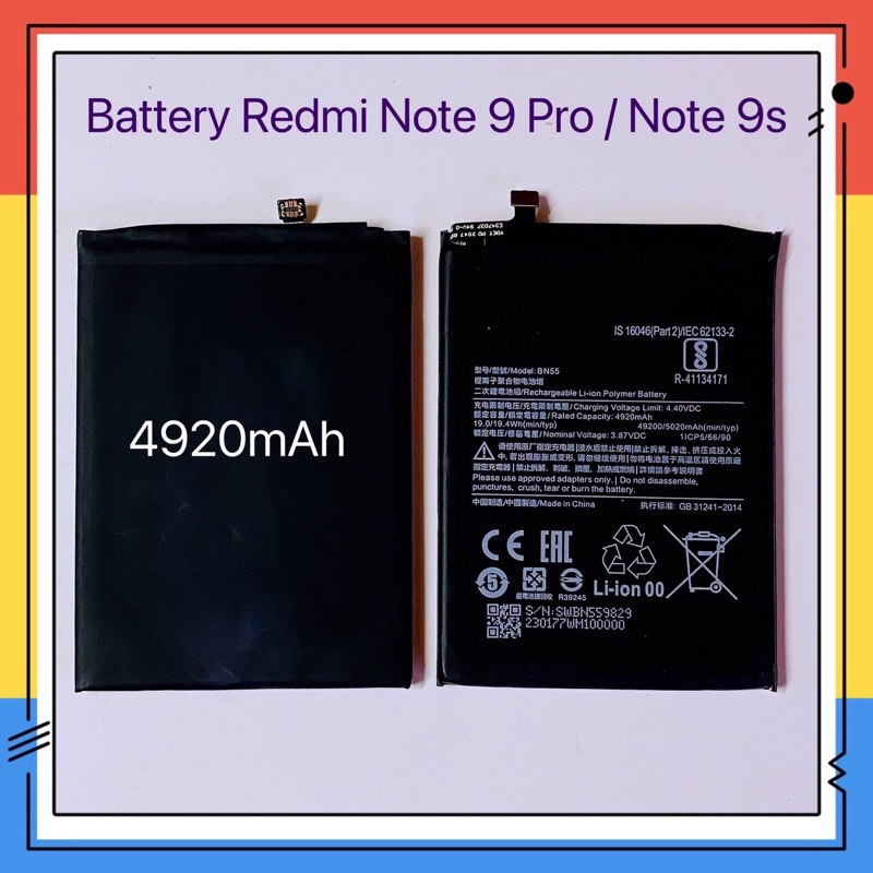 แบตเตอรี่ Battery Xiaomi Redmi Note 9 Pro / Redmi Note 9s / BN55 ...