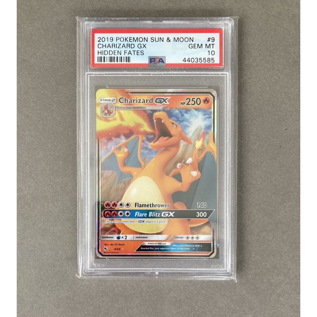 [ของแท้] Charizard GX (PSA 10) Hidden Fates 9/68 การ์ดโปเกม่อน ภาษา ...