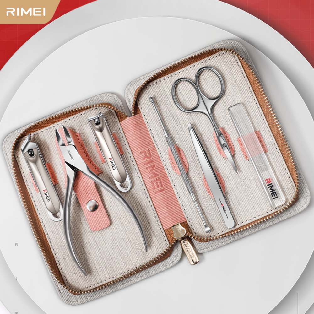 RIMEI กรรไกรตัดเล็บ ชุดกรรไกรตัดเล็บสแตนเลส 7 In 1 Manicure Set ...