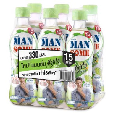 MANSOME MOJITO ZING แมนซั่ม โมจิโตะ ซิ้งค์ ขนาด 330ml ยกแพ็ค 6ขวด เครื่องดื่มน้ำองุ่นขาว โมฮีโต้ ...