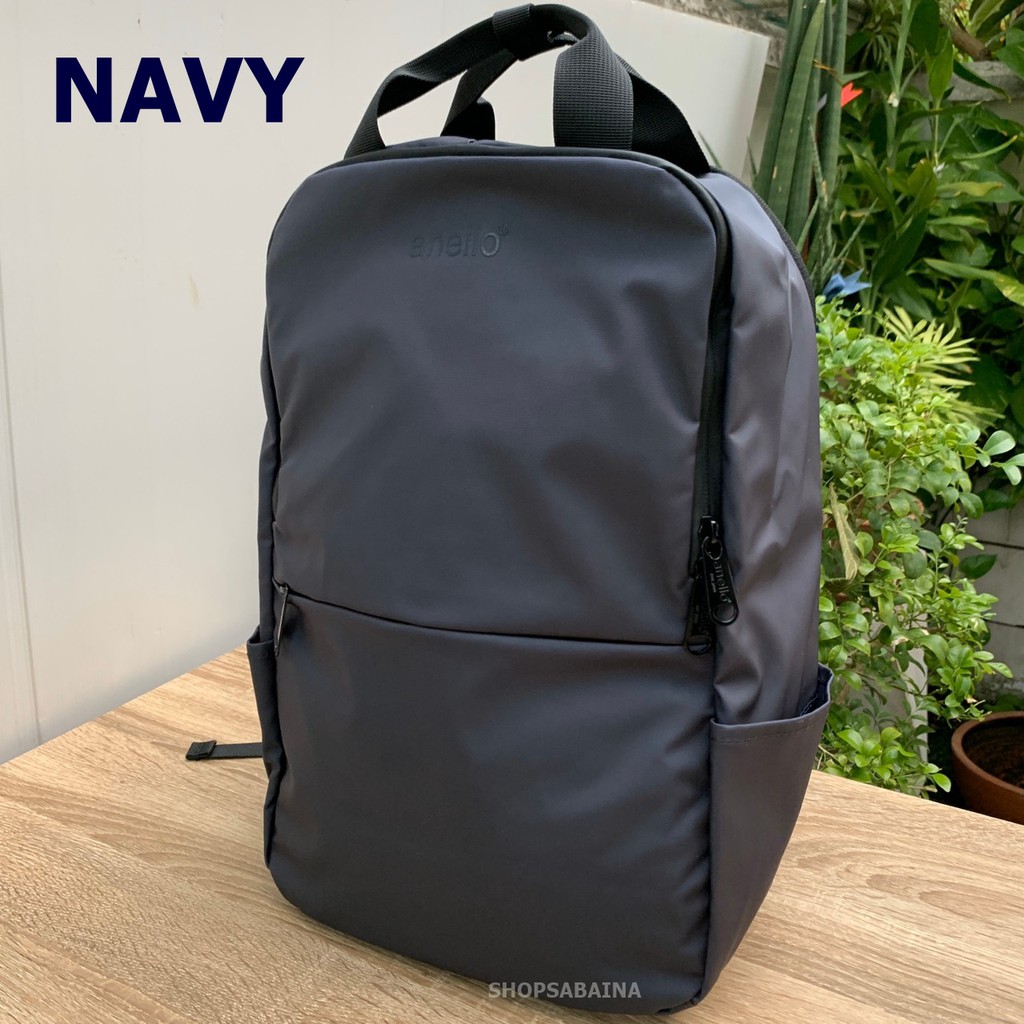 anello NESS BACKPACK 10 pockets PVC leather กระเป๋าเป้สะพายหลัง ผ้าPVC ...