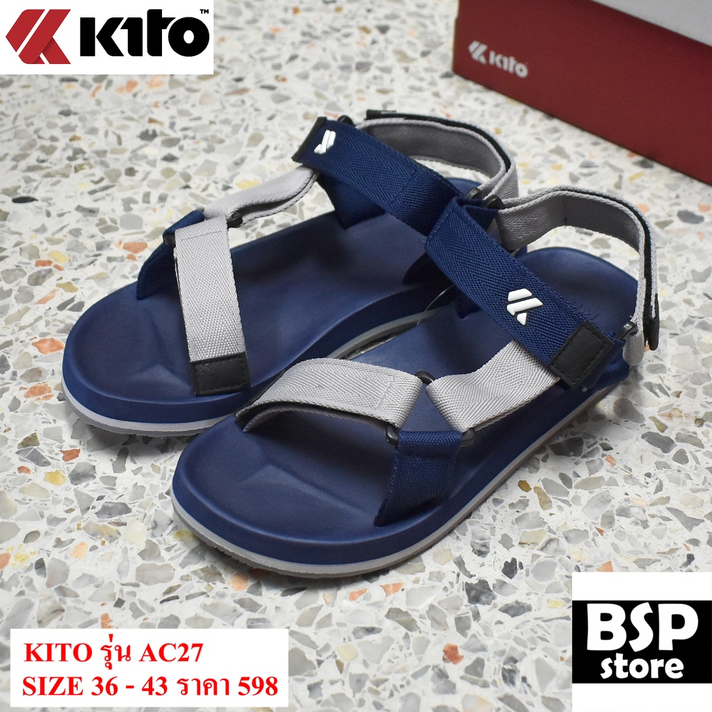 รองเท้ารัดส้น kito รุ่น Flow TwoTone AC27 สีกรม ใส่ได้ทั้งชาย หญิง size 36-43 [ของแท้ 100% ...