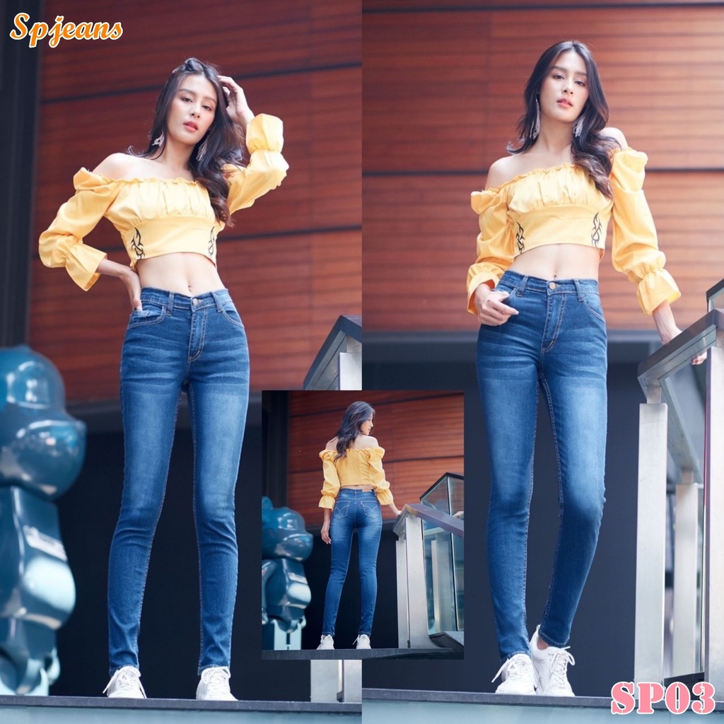 SP jeans กางเกงยีนส์ขาเดฟยาว SP03 งานป้ายที่สวยเฉี่ยว แบบเป๊ะ ผ้านุ่ม สวมใส่สบาย | Shopee Thailand
