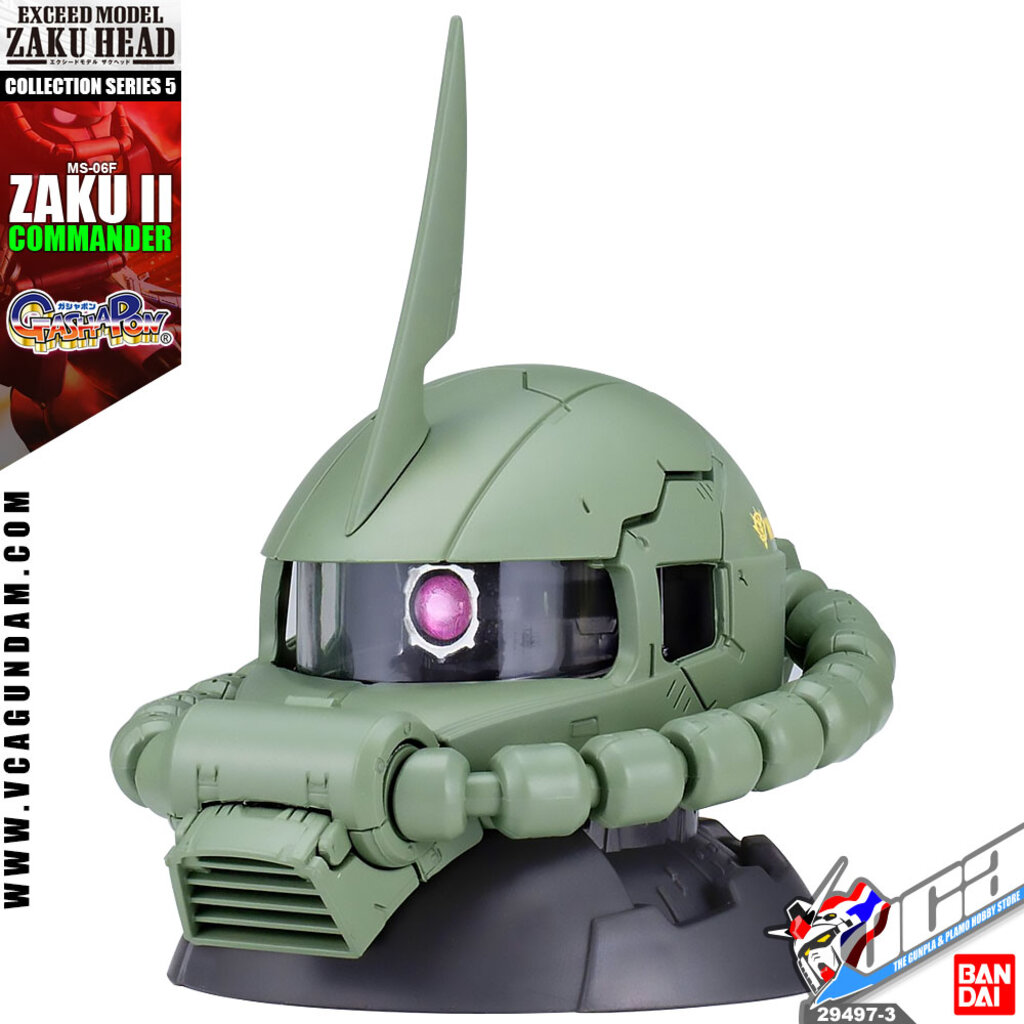 BANDAI GASHAPON EXCEED MODEL ZAKU HEAD 5 MS-06F ZAKU II COMMANDER โมเดล ...