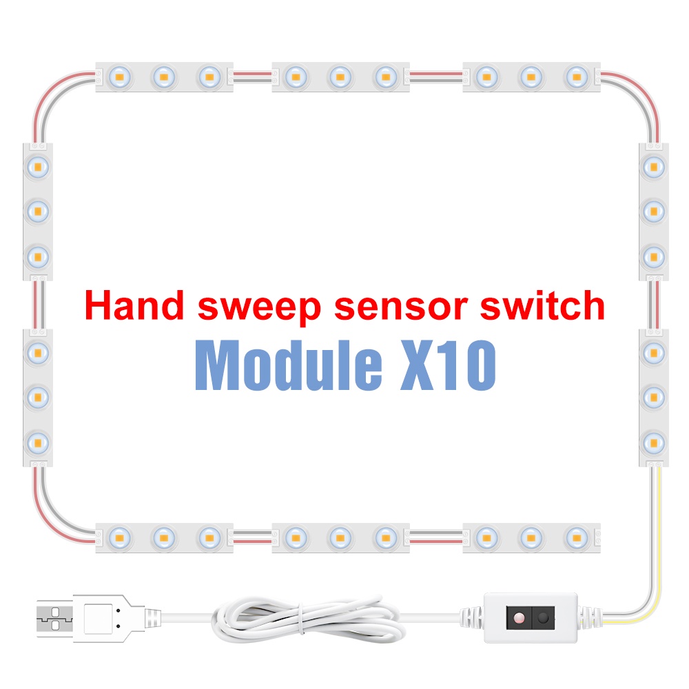 Hand Sweep Sensor โต๊ะเครื่องแป้งกระจกแต่งหน้าโคมไฟ USB 5V โคมไฟติดผนัง ...
