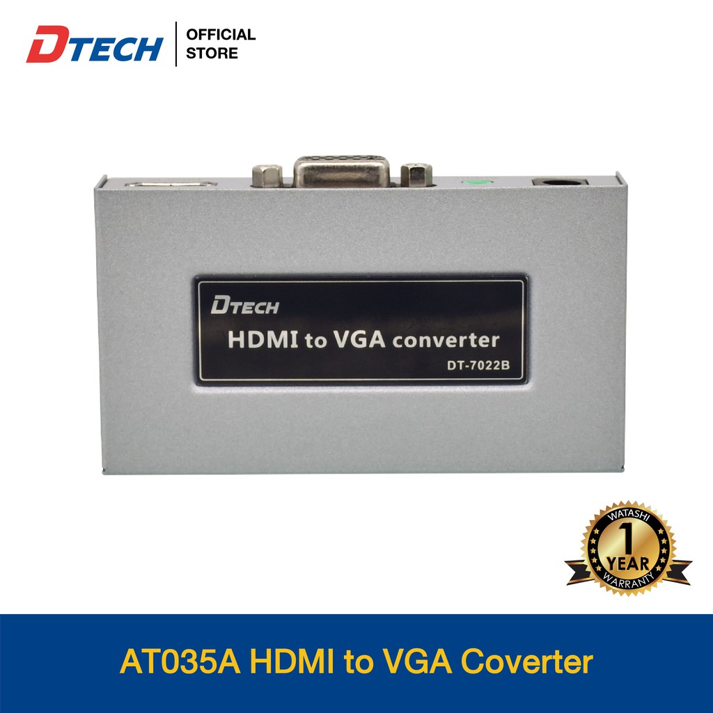 Dtech HDMI TO VGA Converter รุ่น AT035A ตัวแปลงสัญญาณ | Shopee Thailand