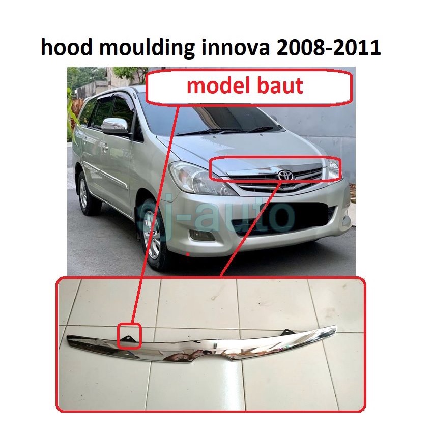 MESIN Hood Moulding Innova 2008-2011 Chrome copotan รุ่น Hood Molding ...