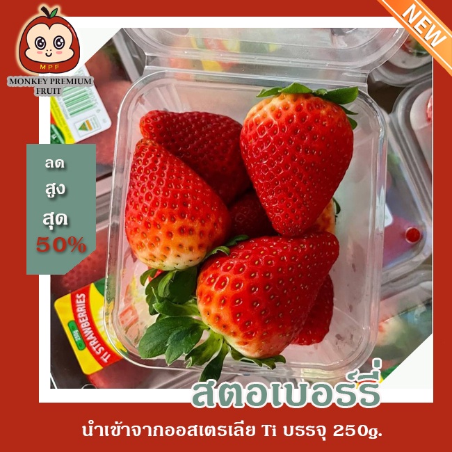 สตอเบอร์รี่ นำเข้าจากออสเตรเลีย Strawberry Ti ลูกใหญ่จัมโบ้ ราคาถูก ...