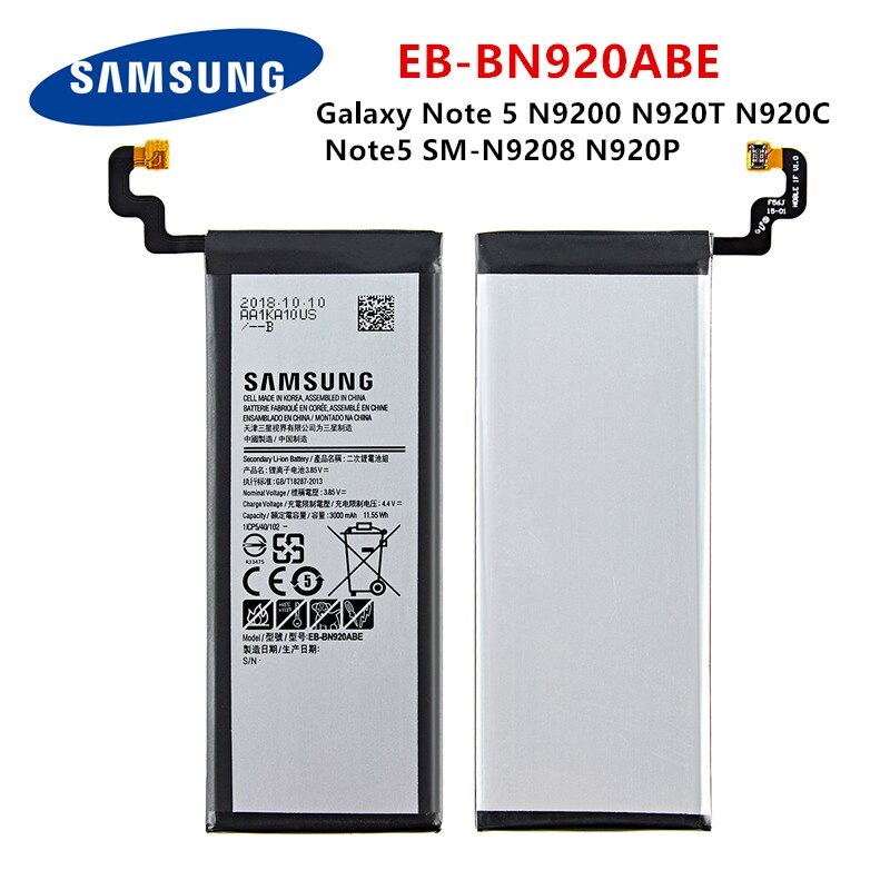 SAMSUNG Original EB-BN920ABE แบตเตอรี่3000MAh สำหรับ Samsung Galaxy ...