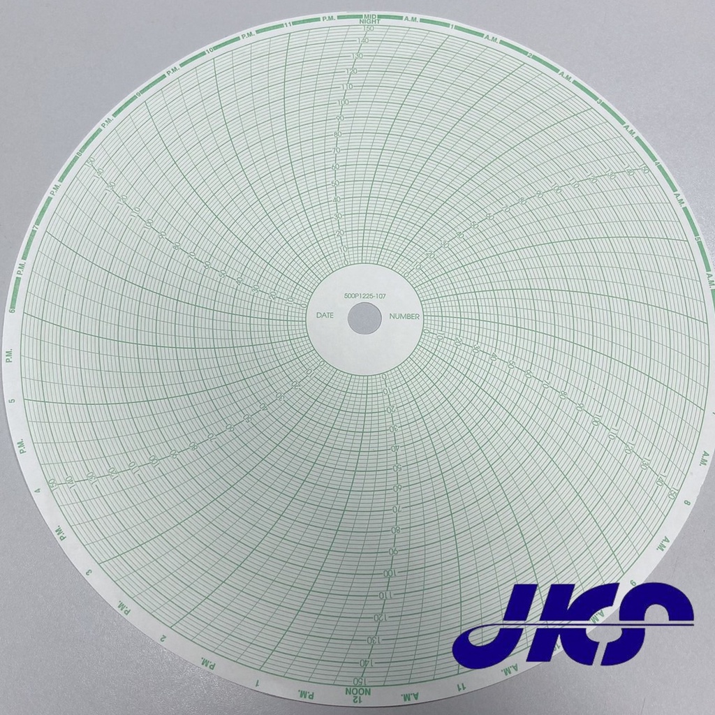 กระดาษกราฟ #500P1225-107 Graphic Controls Circular Chart (1กล่อง มี 100 ...