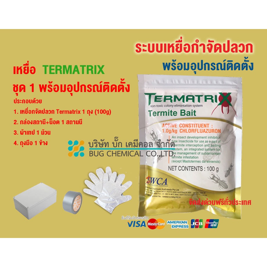 ชุดเหยื่อกำจัดปลวก TERMATRIX ชุด 1 ถุง พร้อมอุปกรณ์ติดตั้ง เหยื่อปลวก อาหารปลวก ปลวก | Shopee ...