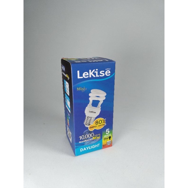 หลอดประหยัดไฟคอมแพคฟลูออเรสซ์ Lekise 5w e27 Mini spiral E27 (Day) แสงขาว | Shopee Thailand