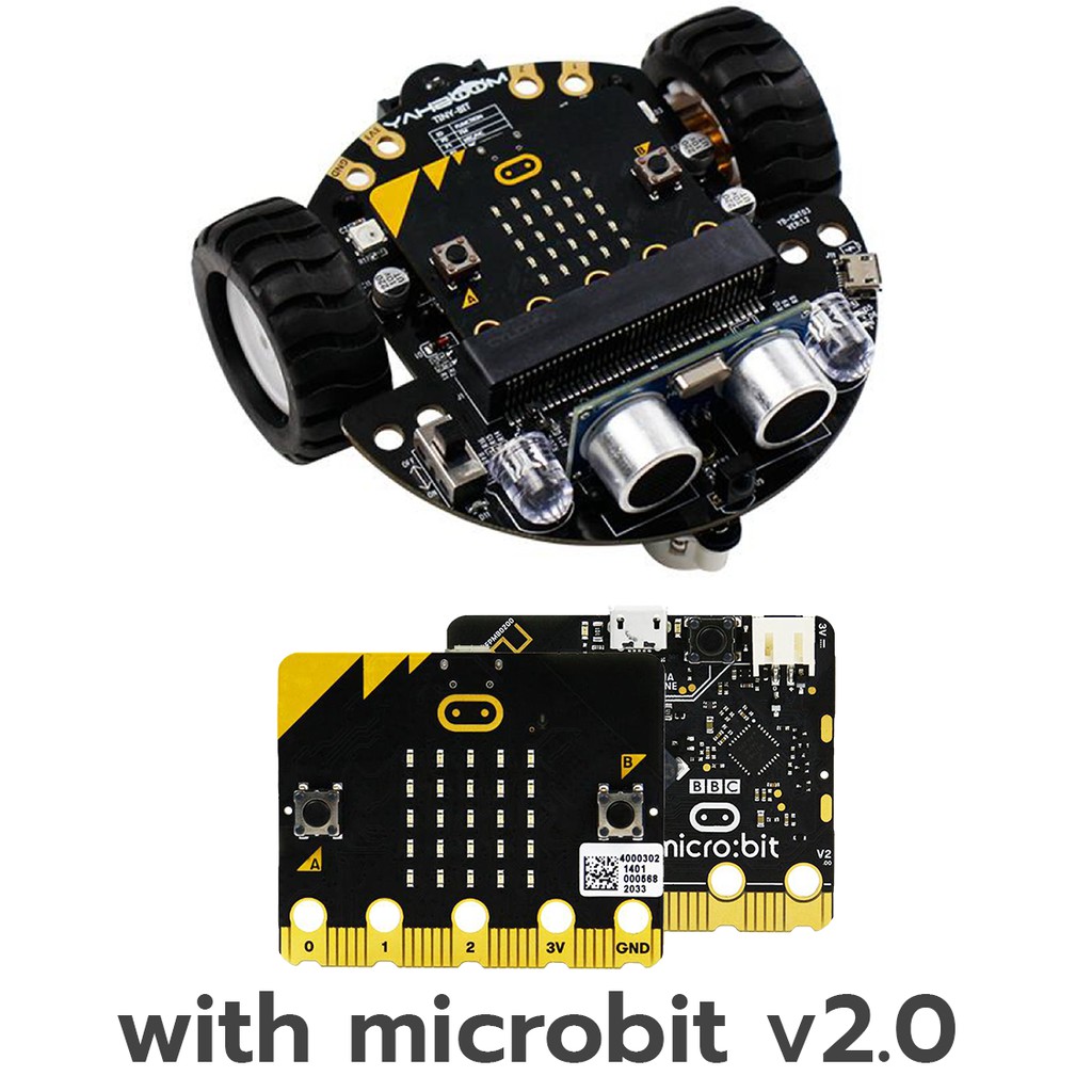 Tinybit หุ่นยนต์ เขียนโปรแกรม พร้อมบอร์ด microbit ไมโครบิต v2.0 Yahboom Tiny Bit Smart Car Robot ...