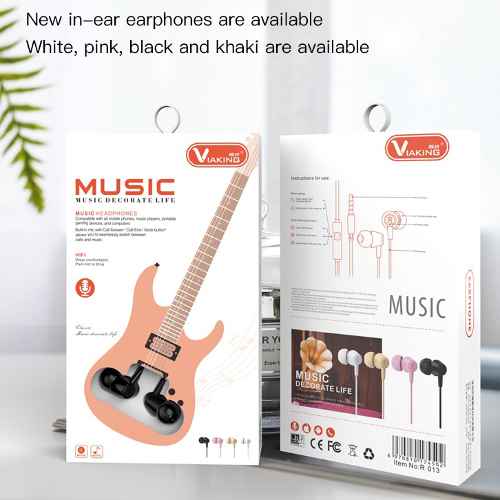 Viaking หูฟังมือถือ แบบแจ็คกลม 3.5มม. และ หูฟัง แบบType C มีไมค์ในตัว ...