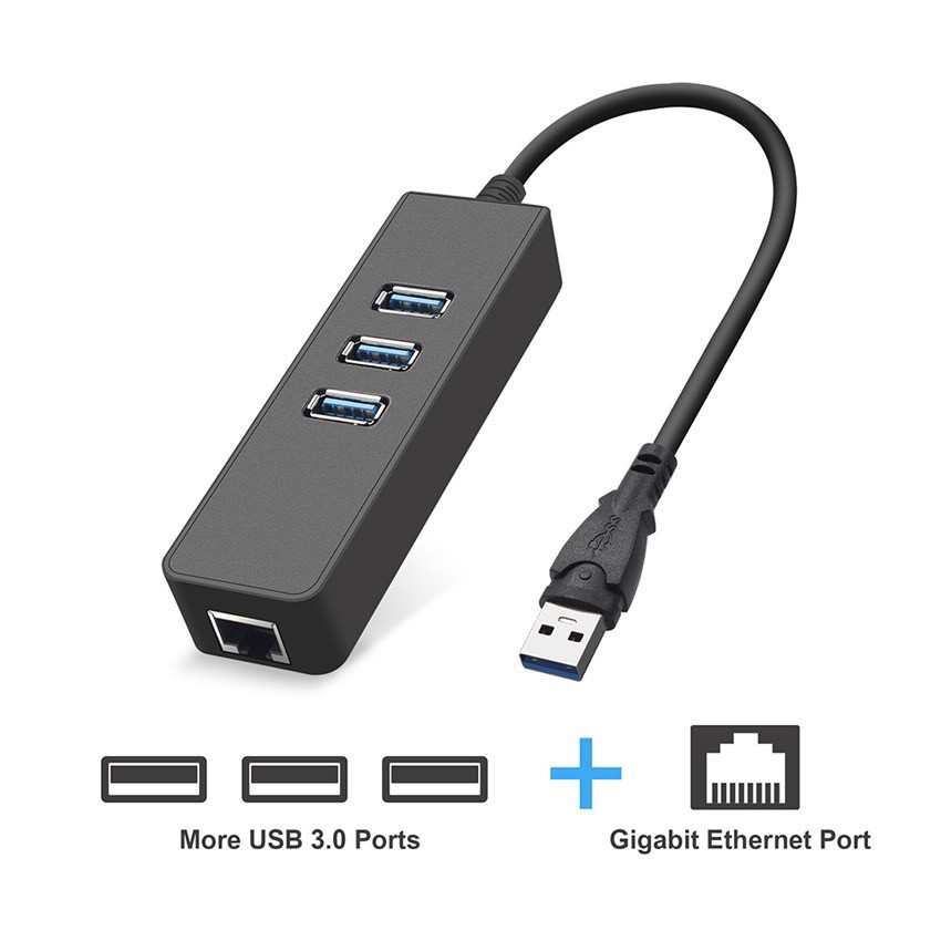 พร้อมส่ง 2 in 1 USB 3.0 to RJ45 Lan Gigabit 3 Port USB Hub | Shopee ...