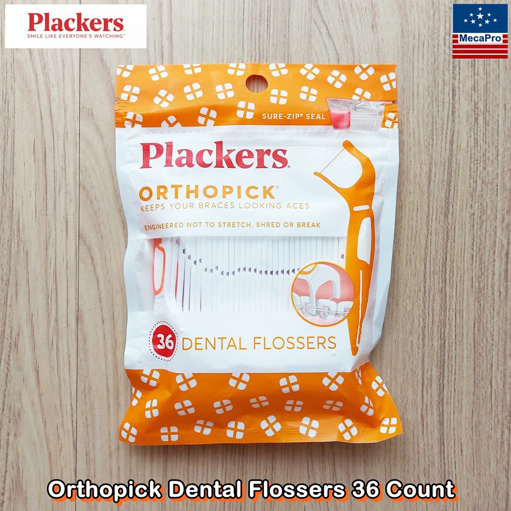 Plackers® Orthopick Dental Flossers 36 Count ไหมขัดฟัน สำหรับคนจัดฟัน ...