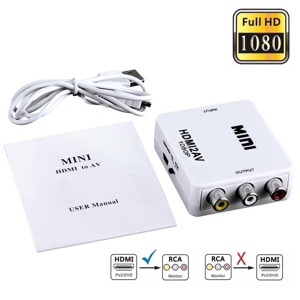 High quality Mini Composite HDMI2AV 1080P HDMI to RCA Audio Video AV ...