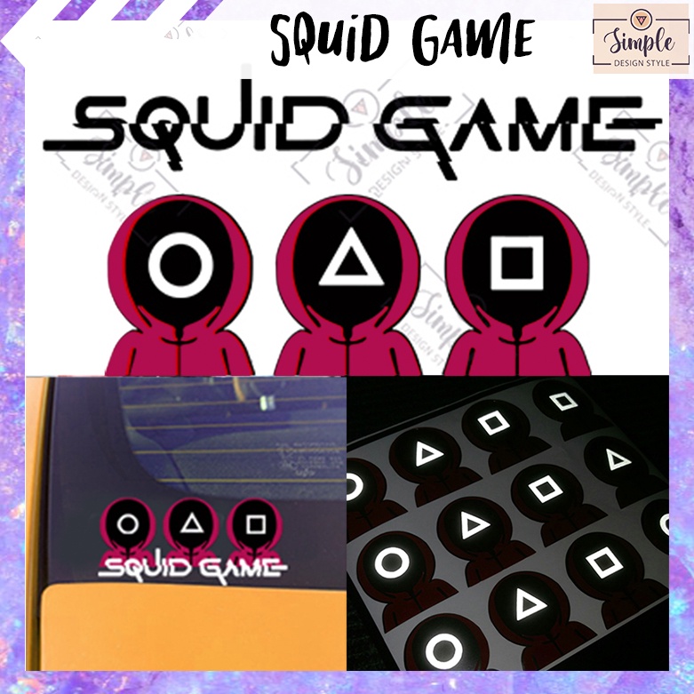 สติ๊กเกอร์ติดรถยนต์ SQUID GAME (game master) สะท้อนแสงสีขาวในยามค่ำคืน ...
