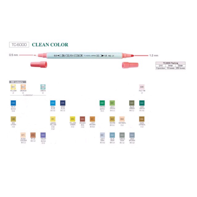 Zig Clean Color TC-6000 1 แท่ง | Shopee Thailand