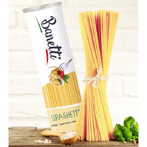 [2 ห่อ] บาเนตติ เส้นสปาเกตตี้ 500 กรัม x2 รวม 1 กิโลกรัม BANETTI ...
