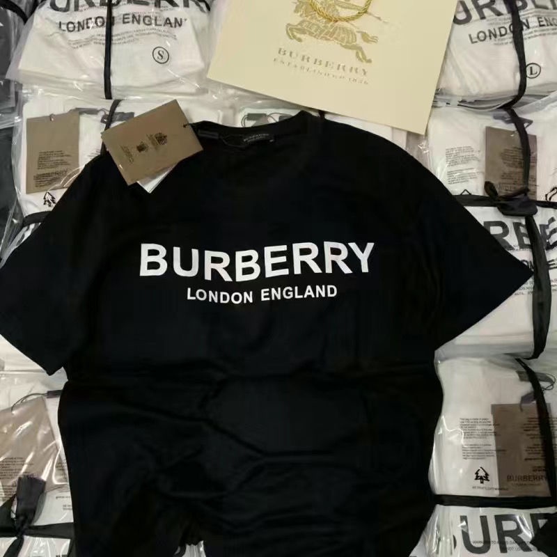Burberry Burberry เสื้อยืดแขนสั้น คอกลม ผ้าฝ้ายแท้ ทรงหลวม สไตล์คลาสสิก ...