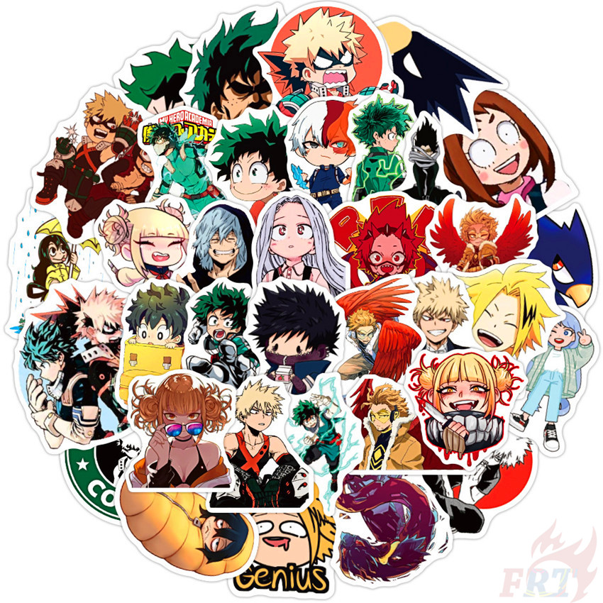 50Pcs/Set Q Funny My Hero Academia Series 01 Stickers Midoriya Izuku ...