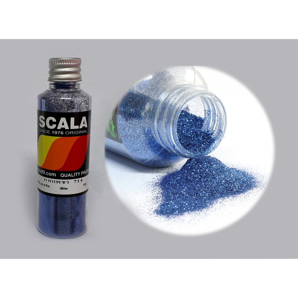 กากเพชร 714 บลู (Glitter powder 714 Blue ,USA) หน้าตัด 8 เหลี่ยม ขนาด0. ...