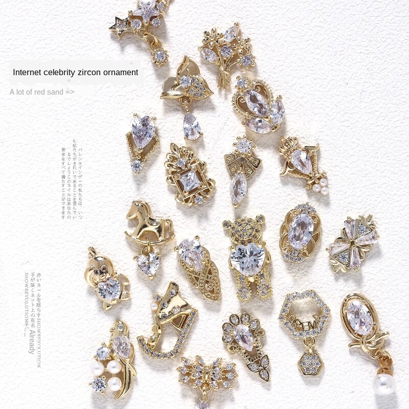 สติกเกอร์ตกแต่งเล็บ ลายเพนกวิน หมี ประดับเพชร แวววาว สีแดง | Shopee ...