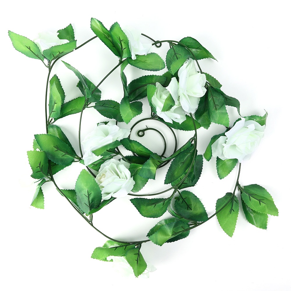 เถาดอกกุหลาบประดิษฐ์ 2.4 เมตร / พืชแขวนปลอม ใบไม้เลื้อย พวงมาลัย ...