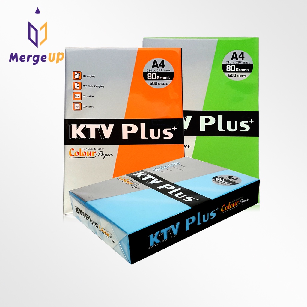 กระดาษถ่ายเอกสารสีเข้ม PLUS A4 80 แกรม 500 แผ่น KTV | Shopee Thailand