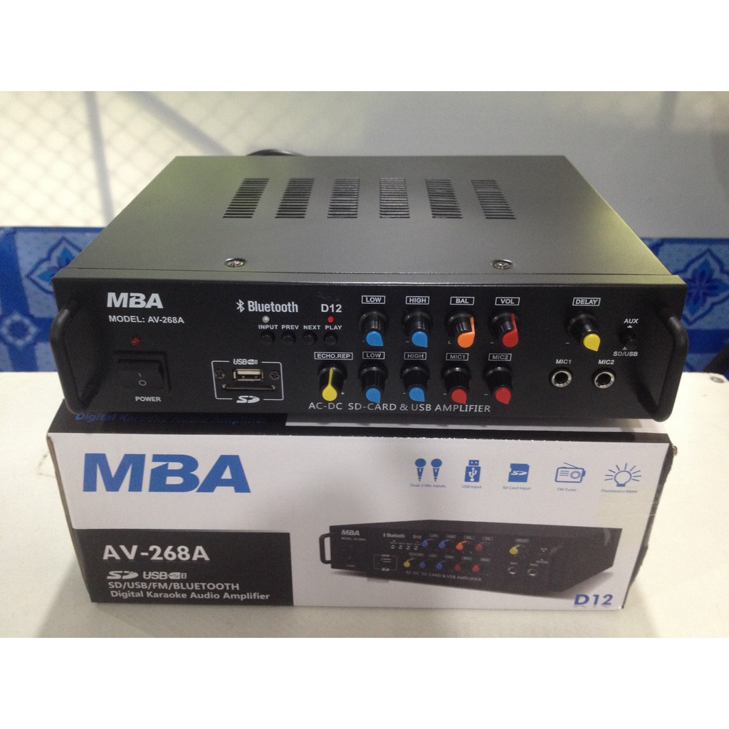 เครื่องขยายเสียง Power Integrated Amplifier MBA Model AV-268A D12 ...