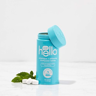 [Hello] Antiplaque + Whitening Toothpaste Tablets, Natural Peppermint ...