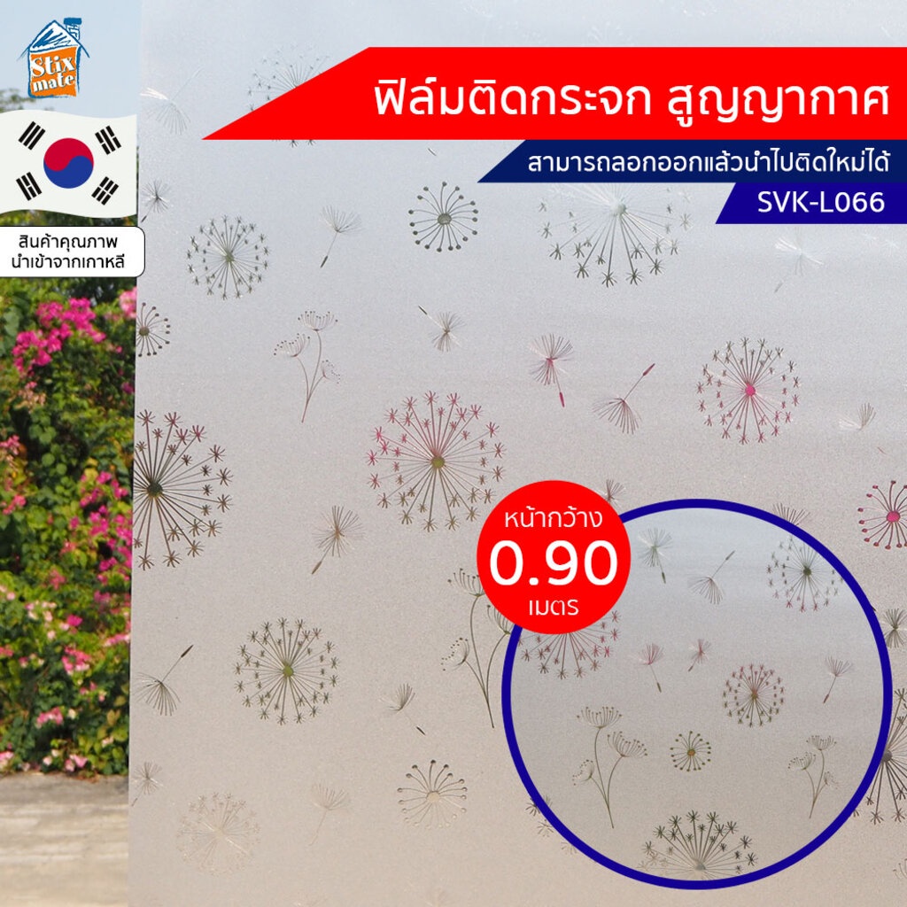 ฟิล์มติดกระจก สูญญากาศ ฝ้า ขาวขุ่น (SVK-L066) ตัดขายเป็นเมตร ฟิล์มติดกระจก บังตา กันUV ลดความ ...