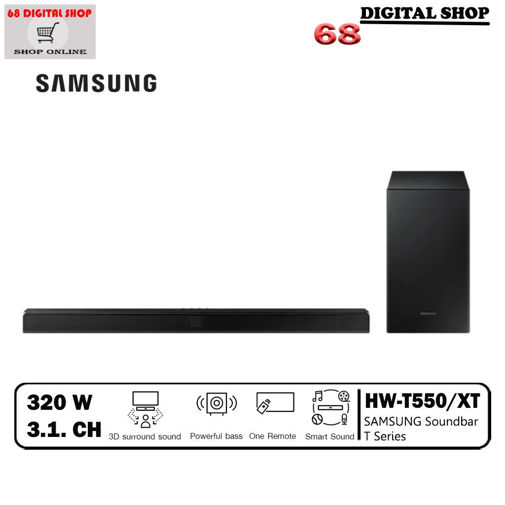 Samsung Soundbar HW-T550 รุ่น HW-T550/XT 320W 3.1ch (2020) | Shopee ...