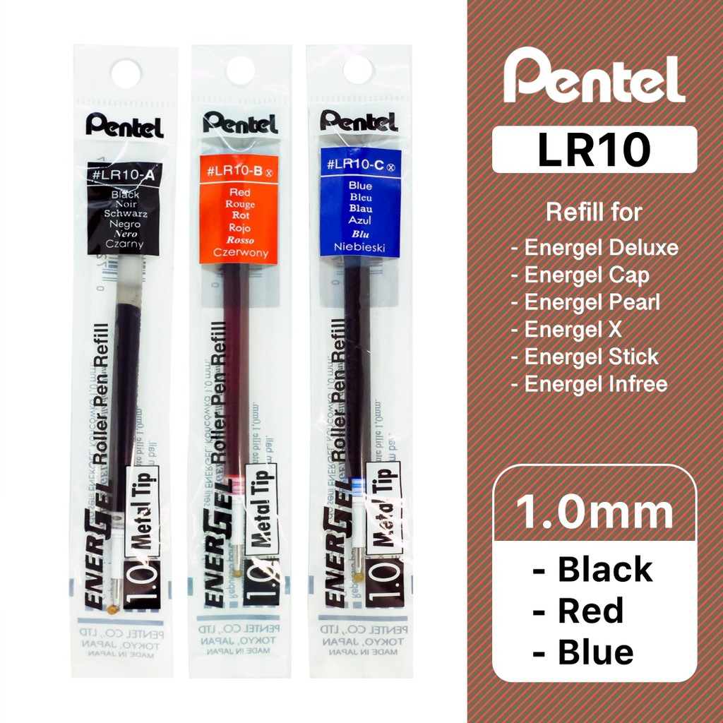 Pentel ไส้ปากกาหมึกเจล เพนเทล Energel 1.0mm รุ่น LR10 | Shopee Thailand