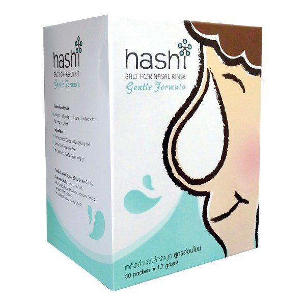 Hashi Salt for Nasal Rinse Gentle Formula (กล่องสีเขียว) 1 กล่อง : 30 ...