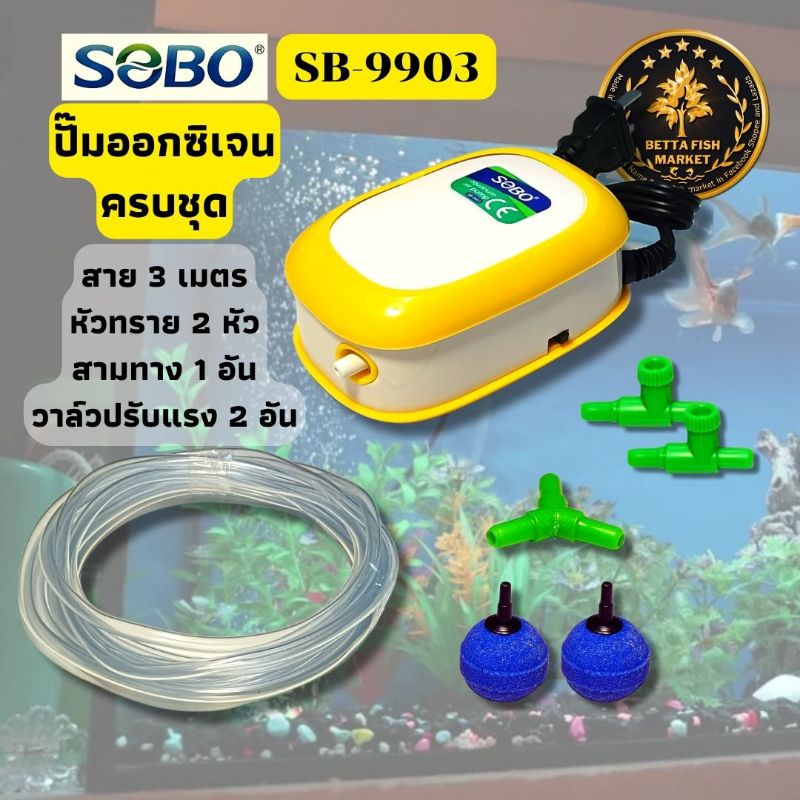 พร้อมส่ง ปั๊มลม 1ทาง สาย3เมตร ข้อต่อแยก 2หัวทราย 2วาล์ว ปั๊มออกซิเจน ...