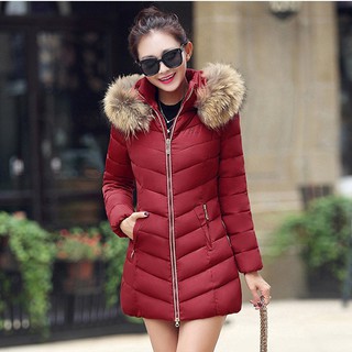 🔥-10องศา🔥เสื้อโค้ทกันหนาวติดลบลุยหิมะ มีฮู้ดเฟอร์ใหญ่ถอดได้ (12229X ...