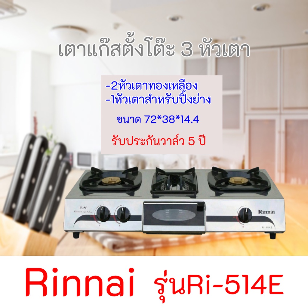 Rinnai รุ่น Ri-524e ตาแก๊สรินไน รุ่นใหม่ล่าสุดหนาและทนกว่าเดิม 2หัวเตา ...